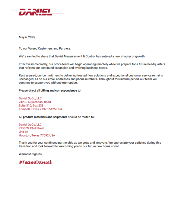 - Daniel Measurement & Control